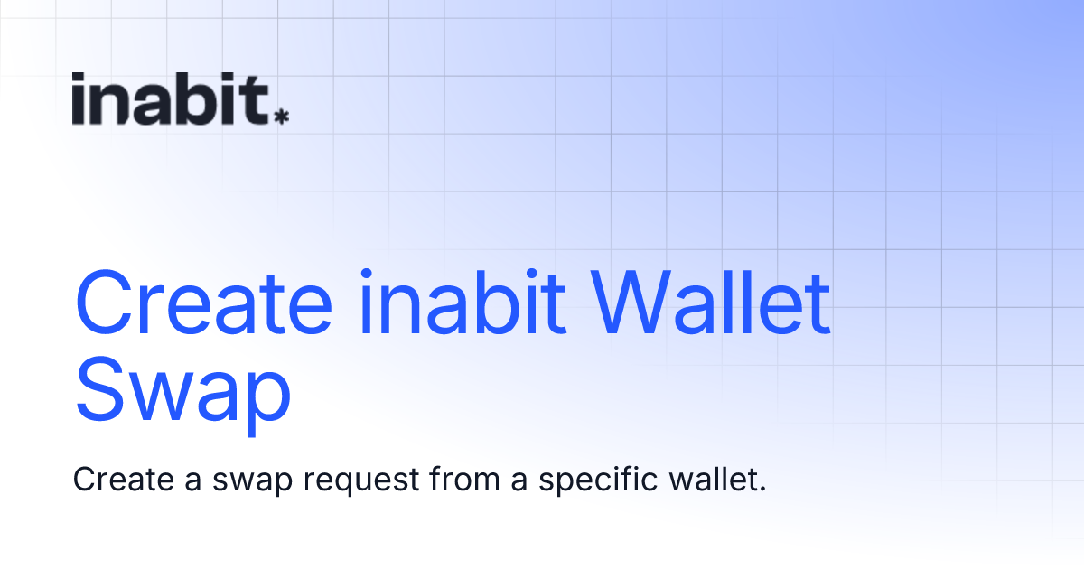 Create inabit Wallet Swap | API Reference | inabit API Docs