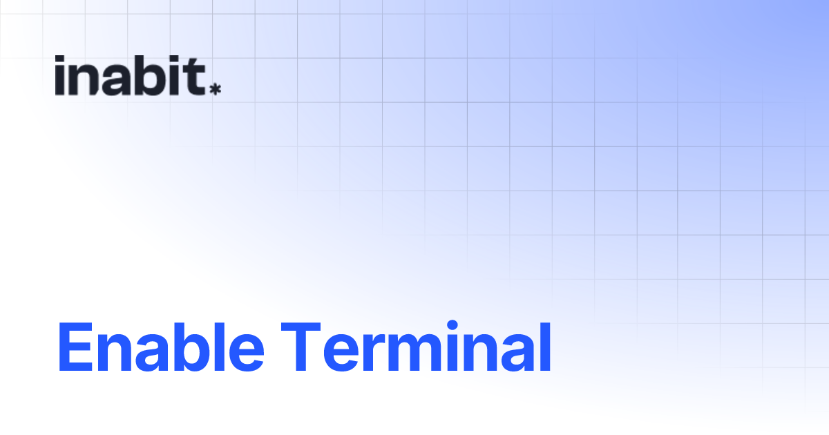Enable Terminal | inabit API Docs