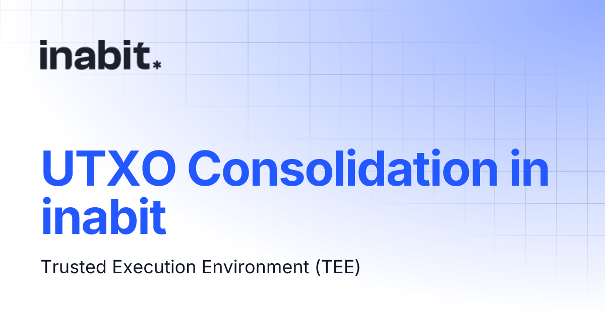 UTXO Consolidation in inabit | inabit API Docs